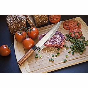 Traditional Japanese Professional Gyuto Kitchen Chefs Knife – Premium 8-inch High Carbon Stainless Steel Gyuto Sushi Knife with High Corrosion Resistance in a Single Bevel Chisel Edge Grind