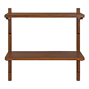 Kate and Laurel Meridien Mid-Century Wall Shelves, 24" x 8" x 24", Walnut, Transitional Wall Decor and Storage
