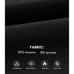 BASUDAM Men's Cargo Work Pants Snow Waterproof Softshell Winter Fleece Lined Insulated Outdoor Mountain with 6 Pockets Black 32