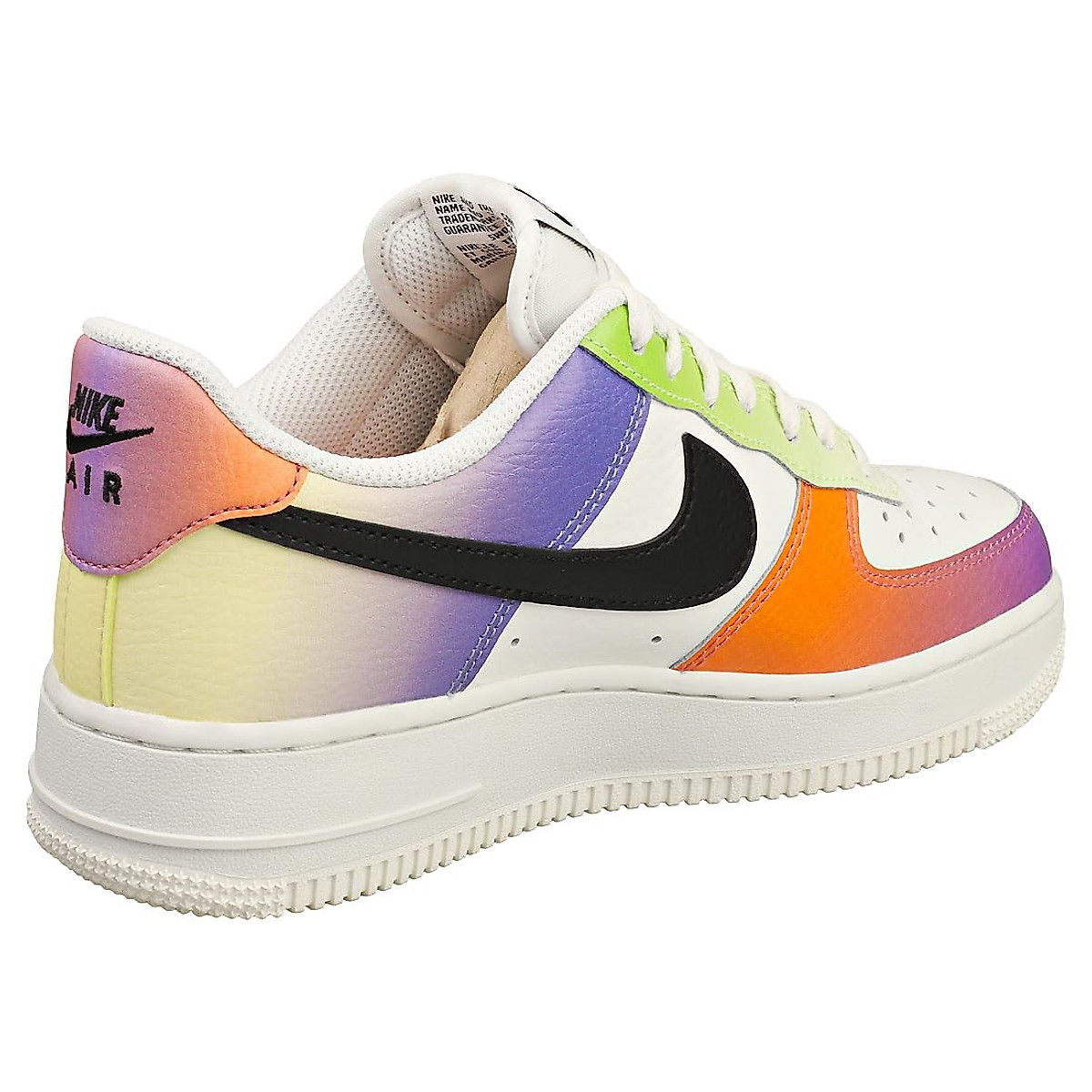 Nike Air Force 1 Low Womens '07 Multicolor Tie Dye Size 6.5, Summit White/Black