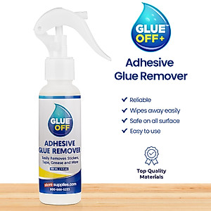 Perco Glue Off Adhesive Remover 3.3 fl. oz & Scraper with Plastic Razor for Removing Labels (Adhesive Remover & Scraper w/Plastic Razor)