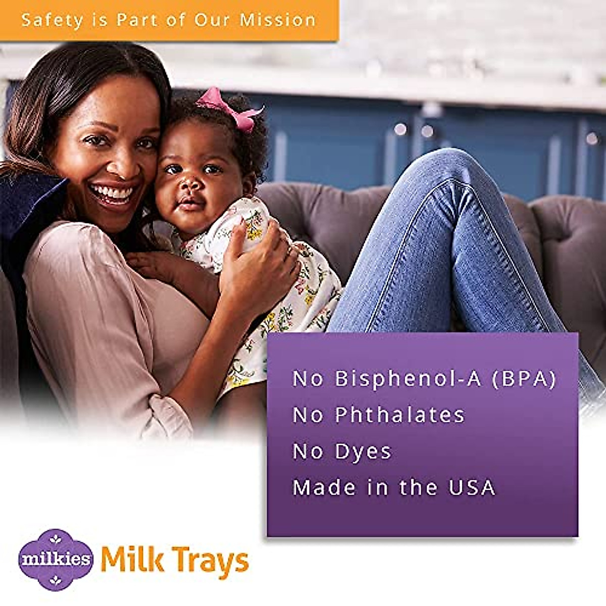 Milkies Milk Trays, Breastmilk Freezer Tray Organizer, Freeze and Store Your Milk and Baby Food in 1 Ounce Sticks, Includes 2 Reusable Storage Container Trays, No BPA-Phthalates-Dyes, Silicone-Free