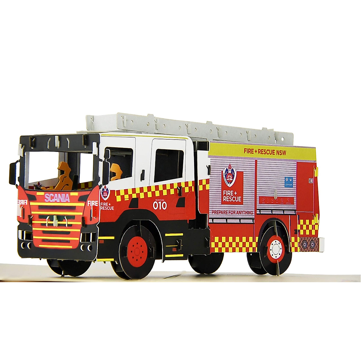 Firetruck 3D Pop Up Greeting Card, Fireman Volunteer Appreciation Card, Birthday Card, Any Occasions