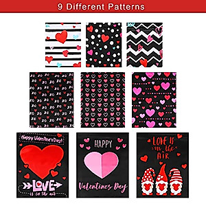 Fovths 9 Pieces Valentine Gift Bags Satin Valentine Gift Bags with Handles Assorted Size Reusable Gift Bag for Weddings, Valentines Day, Party Supplies