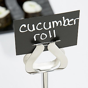 TrueCraftware- Set of 12 Stainless Steel 8" Table Card Stand Heavy Base- Table Number Holders Place Card Holder Table Picture Holder Wire Photo Holder Clips Picture Note Photo Stand