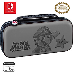 Game Traveler Nintendo Switch Mario Case - Adjustable Viewing Stand, Protective PU Leather Hard Case with Deluxe Carry Handle, Includes Two Game Cases - Nintendo Switch , Switch OLED and Switch Lite