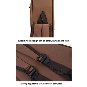 HOT SEAL 10MM Leather Handles Thick Durable Colorful Ukulele Case Bag with Storage (23/24in, Light blue)