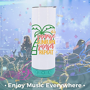 Lilsofee 25 Pack 20 OZ Sublimation Blank Tumblers Bulk Stainless Steels Double Vacuum Music Bluetooth Speaker Tumbler with Lid and Straw Heat Transfer Straight Cup Bulk DIY