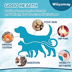 Woyamay Hemp Oil for Dogs and Cats - Hemp Oil Drops Rich in Omega 3, 6, 9 and Organic Extract Helps Pets with Аnxiеty, Pаin, Strеss, Slееp, Аrthritis, Sеizures Rеlief, Pets Calming Treat-2 Pack