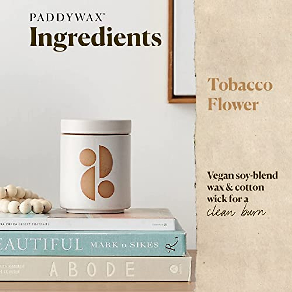 Paddywax Candles FR1203Z Form Collection Scented Candle, 12-Ounce, Tobacco Flower