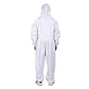 Cleaing Pack of 3 Disposable Hazmat Suits X-large, Paint Suit, Coveralls with Hood and Elastic Wrists