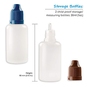 Free Hand Syringe Blunt Tip Needle Set - (10 Syringes, 10 Needles, 10 Caps and 2 Storage Bottles) - for Refilling and Measuring Liquids, Oil or Glue Applicator