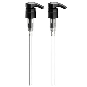 Liter 33.8 oz Shampoo Conditioner Pumps Fits Salon Brand Bottles, 2-Pack Pump Top Dispenser Compatible with 1-inch Neck Diameter Bottles (Black)