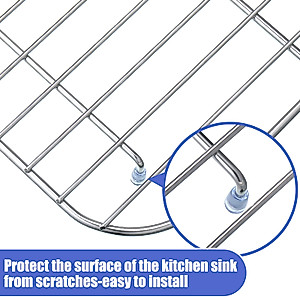 60 Packs Kitchen Sink Rack Feet Sink Rack for Bottom of Sink PVC Sink Protector with Bumpers Protective Sink Cover Farmhouse Sink Accessories Sink Replacement Feet for Kitchen Sink Grid, Clear