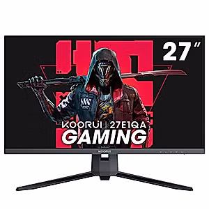 KOORUI 27 Inch QHD Gaming Monitor 144 Hz, VA, 1ms, DCI-P3 90% Color Gamut, Adaptive Sync, (2560x1440, HDMI, DisplayPort) Black