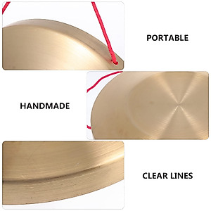 Generic Gong with Mallet, 22 cm/8.66inch Tam Tam Gong Traditional Chinese Percussion Instrument, Copper Decorative Chau Gong for Home, Office (H214140W243F9W3F2)