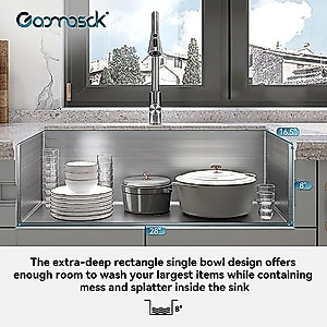 Gaomasck Nano Kitchen Sink,30 Inch Single Bowl Workstation Sink,Undermount Kitchen Sink,Stainless Steel Kitchen Sink with Strainer & Roll-Up Drying Rack,16 Gauge