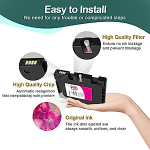 INK+ SG400 SG800 Sublimation Cartridge Compatible with Sawgrass Virtuoso SG400 SG800 Printer DIY, Latest Upgraded Chip (1 Black, 1 Cyan, 1 Magenta, 1 Yellow, 4 Pack)