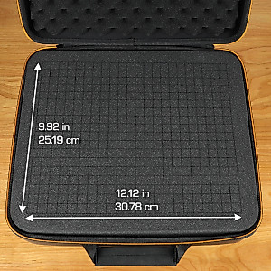 USA Gear Microphone Case - Wireless Mic Case Compatible with TONOR Wireless Microphone, Pyle Mic and More Wireless Mic - Microphone Foam Case with 12" Customizable Foam Interior & Egg-Crate Foam Top