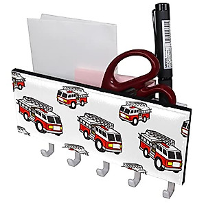 Fire Engine White Leather Hook Wall Mounted Coat Rack, 5 Hook Organizer Rail Rack for Door Kitchen Bathroom Bedroom Closet Room Entryway