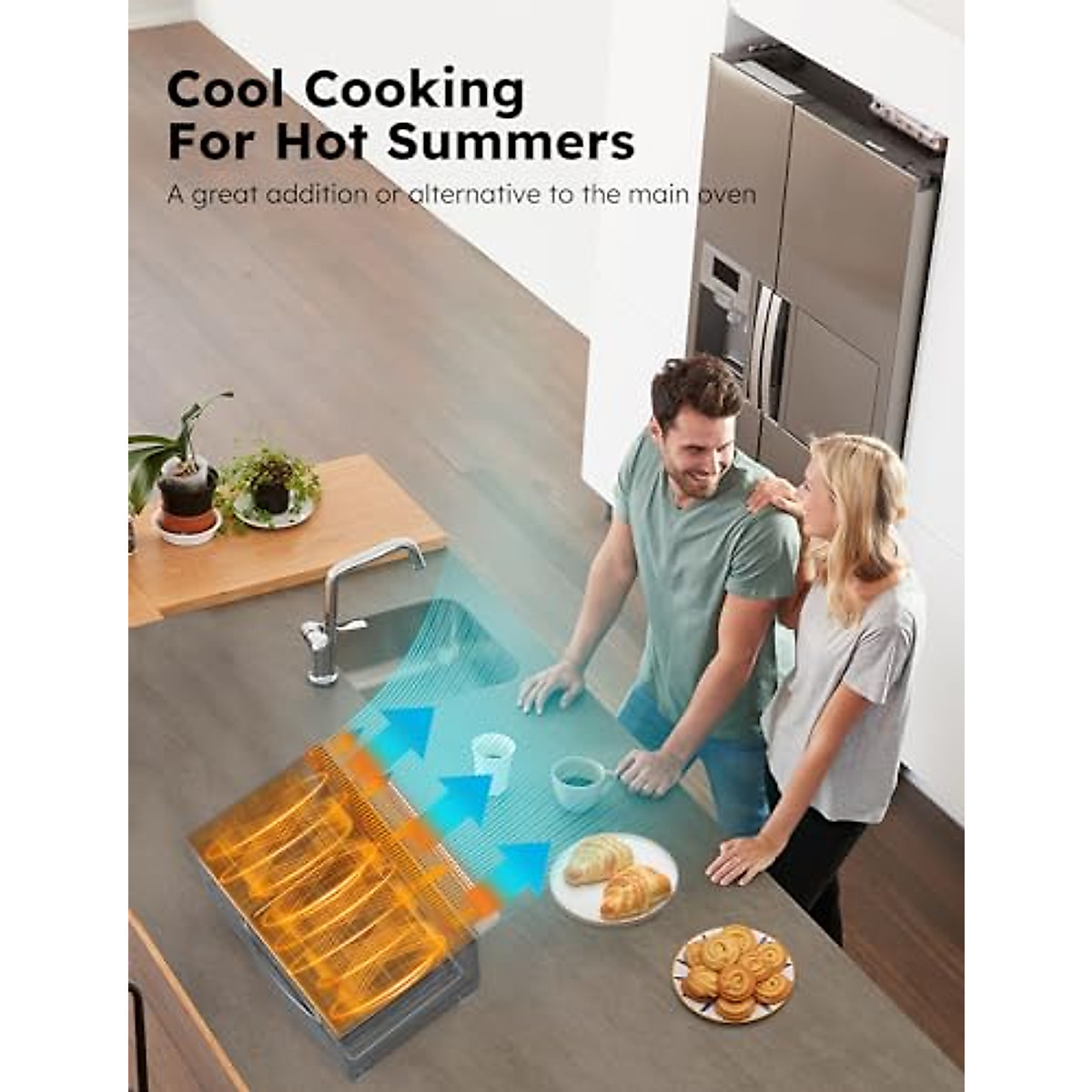 Nuwave Bravo XL Pro Air Fryer Toaster Oven, Improved 100% Super Convection, Quicker & Crispier Results, 100 Presets, Multi-Layer Even Cooking, 50-500F, Smart Probe, PFAS Free, 30QT, Stainless Steel