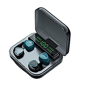 OCUhome True Wireless Earbuds, Bluetooth Headphones, 4Pcs M22 Earphone Bluetooth 5.1 Noise Reduction Mini Wireless Earpieces for Phone Black