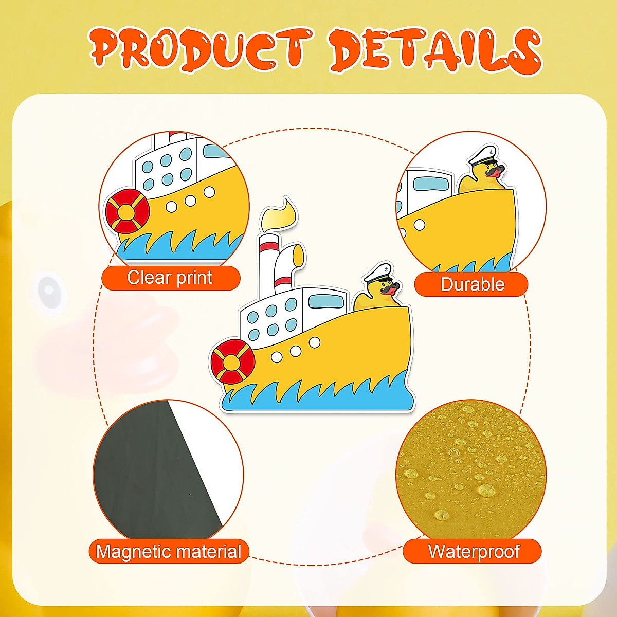 Xuhal 12 Pieces Duck Cruise Door Decorations Funny Cruise Door Magnets Duck Fridge Magnet Reusable Duck Magnetic Stickers Decals for Ship Refrigerator Stateroom Carnival Car Birthday Kitchen Decor