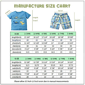 Little Bitty Toddler Boy Clothes 3T Boys Summer Outfits Clothing Cotton Dinosaur T-Shirt & Shorts set, Multi Pattern 3-4Y/3T