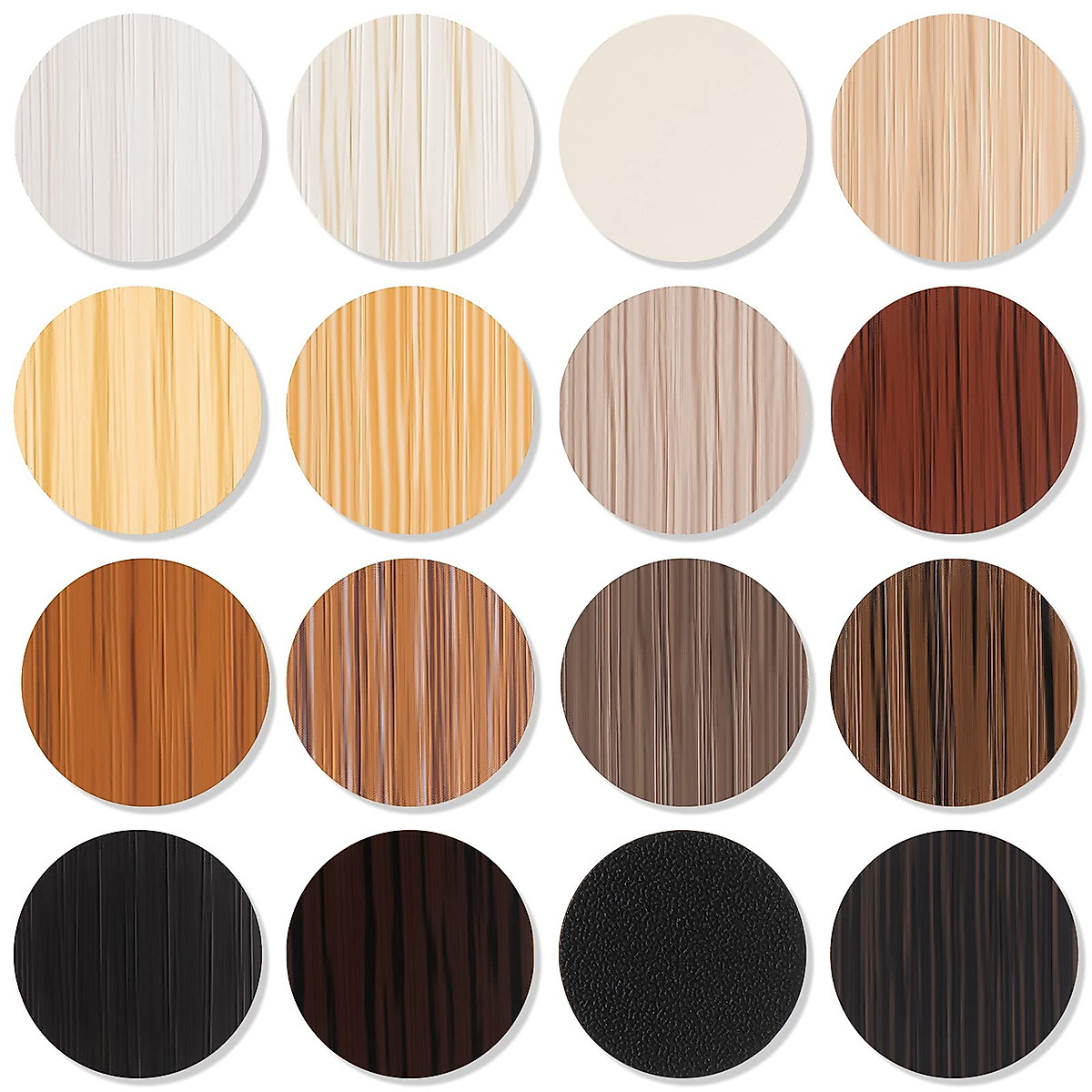 864 Pieces Screw Covers Wood Stickers for Furniture, 0.83 Inch Screw Hole Stickers Waterproof PVC Cover Caps Adhesive Wood Grain Stickers for Screw Holes Wall Cabinets Bookcase Desk (Basic Color)