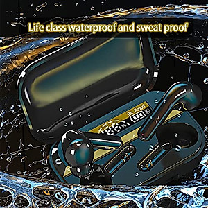 Wireless Bluetooth Earphones, Waterproof and Sweat-Proof Earphones, Led Digital Power Display, Low-Power Noise Reduction Earphones, Suitable for Outdoor Sports and Leisure