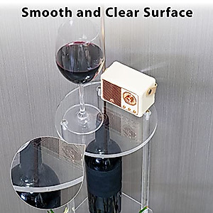 HMYHUM Clear Acrylic Drink Table for Small Spaces, Martini Table for Living Room, Small Drink Side Table, 3 Tiers, C Shaped, 8" L x 8" W x 26" H