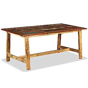 ULUYYUC Dining Table Solid Reclaimed Wood 70.9",Office Desks Party Table Kitchen Tables Kitchen Furniture Outdoor Table for Living Room, Kitchen, Backyard, Wedding,Office