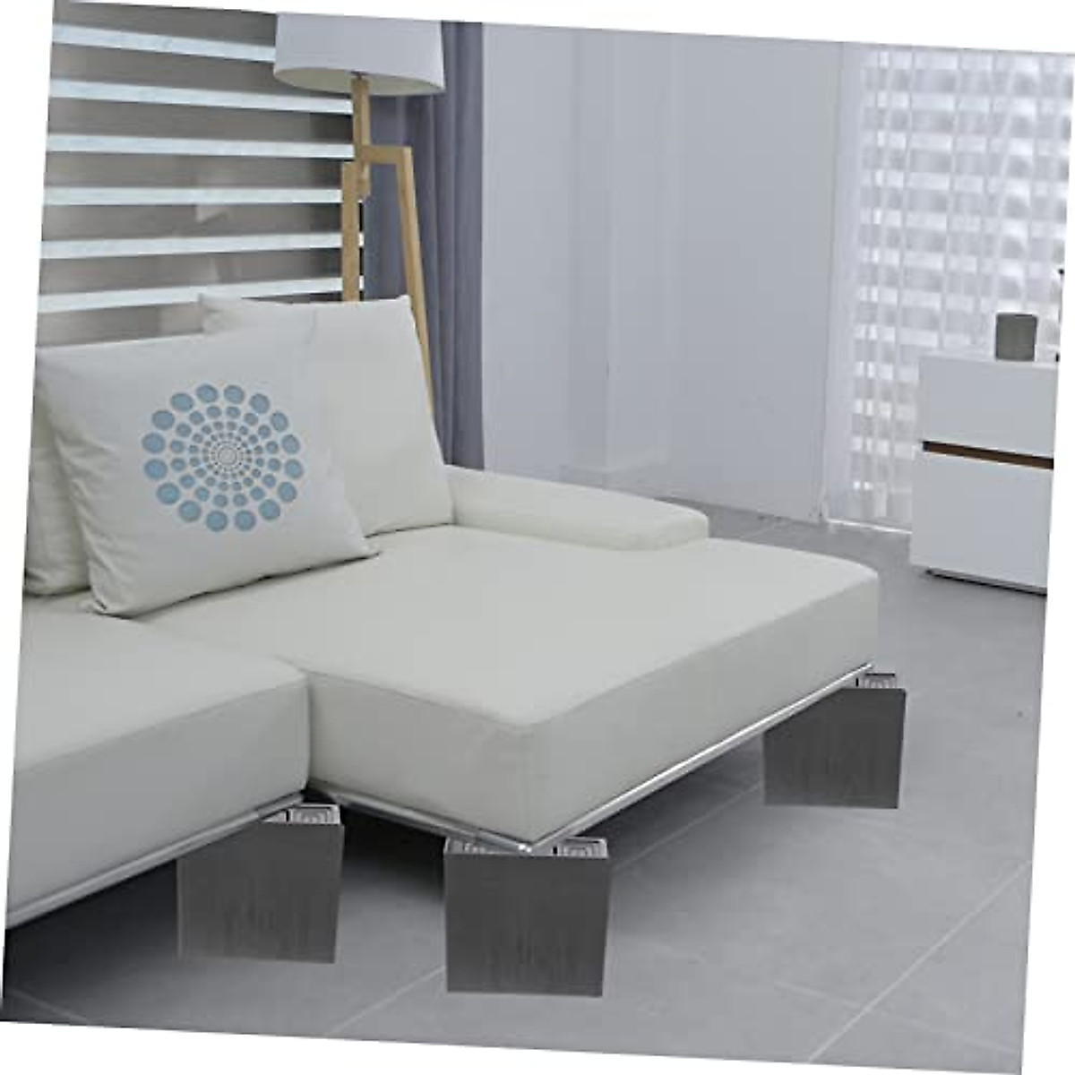 Homoyoyo 4pcs Heightening Pads Chair Foot Pads Vintage Bed Frame Metal Bed Frame Couch Feet White Bed Desk Risers for Desk Legs Bed Risers 4 Inch Couch Lifters for a Sofa Bed Frame Risers