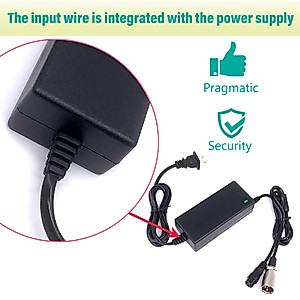 24V2A 3 Prong and 3-pin XLR Connector Lithium Battery Charger for Razor Go-Go Elite Traveller SC40E/SC44E, Ezip Mountain Trailz,Schwinn 4.0 S400 S500 Jazzy 29.4V All Brands Power Charger