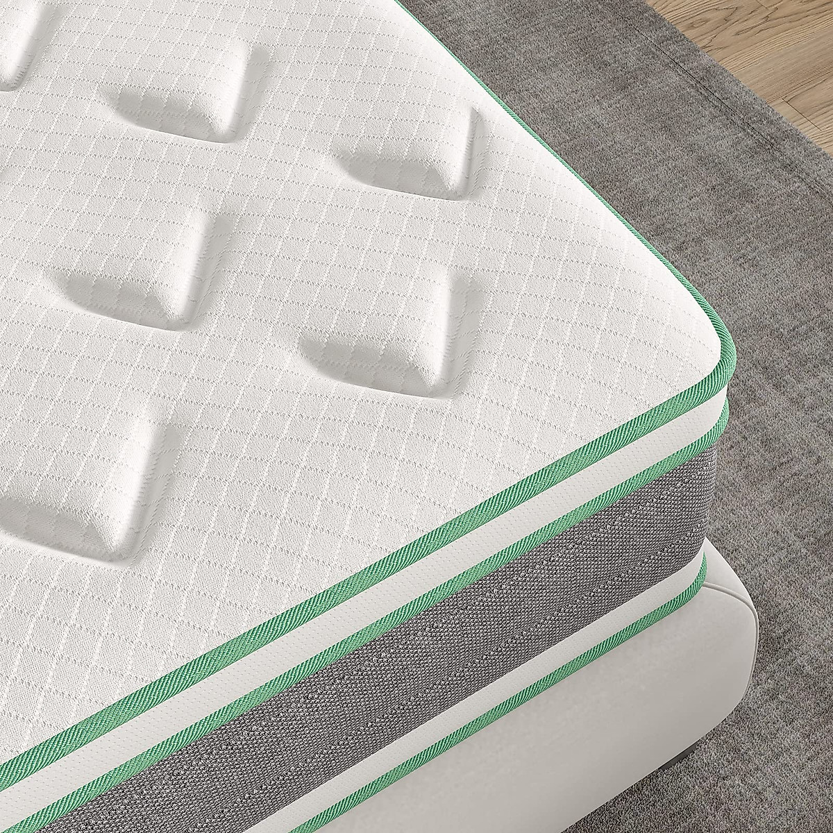 Novilla Twin Mattress 12 Inch Hybrid Mattress in a Box, Innerspring Mattress with Gel Memory Foam for a Cool Sleep, Pressure Relief, Medium Firm Mattress with Pillow Top, Groove