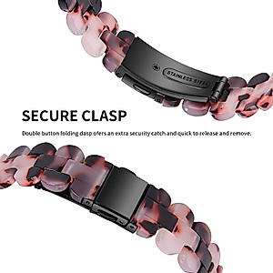 AWSMORE Resin Band Compatible With Fitbit Inspire 2/Inspire HR/Inspire Bands Slim Tortoise Band Replacement Wristband Accessory Strap Blacelet For Women