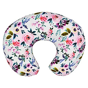 JYPromise 2 Pack Nursing Pillow Covers, Nursing Pillow Slipcovers for Breastfeeding Moms, Soft and Stretchy Safely Breastfeeding Pillow Cover for Infant & Baby Girl (Floral 1)