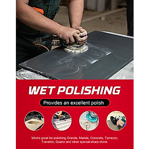 Casaverde 3-Step Diamond Polishing Pads 4" Wet Granite Polishing Pads for Granite,Marble and Engineered Stone Surfaces