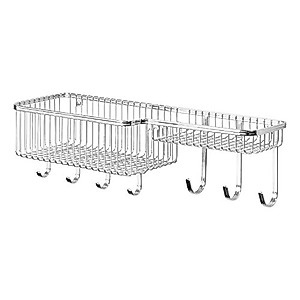 iDesign York Lyra Wall Mount Entryway Basket Organizer - Chrome