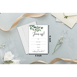 Join Us Invitation Cards With Envelopes - Greenery Invite Cards for All Occassions, Wedding, Engagement, Reception, Bridal or Baby Shower and Birthday Party - 25 Cards and 25 Envelopes - HL-002 YQK