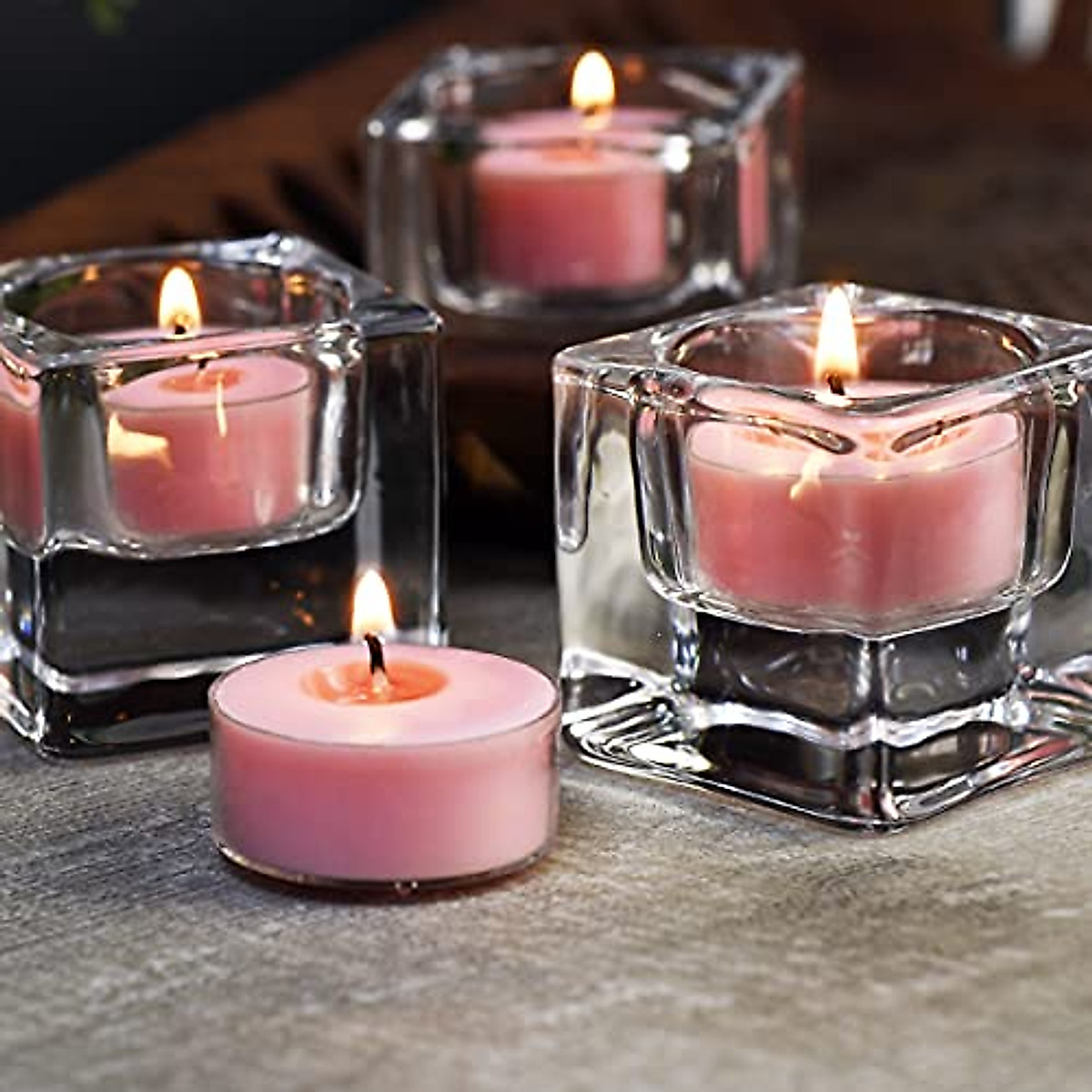 DEYBBY Natural Scented Soy Wax Tealight Candles Bulk, Romantic Rose Aromatherapy Luxury Tea Candle Set of 12-4 Hour Burn Time|Great for Valentine's Day, Birthday