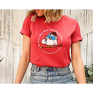 New Tootsie Pop® Mr. Owl Unisex Tee | Iconic Mr. Owl | Tootsie Shirt | Vintage Candy Shirt, Unisex, Medium Heather Red