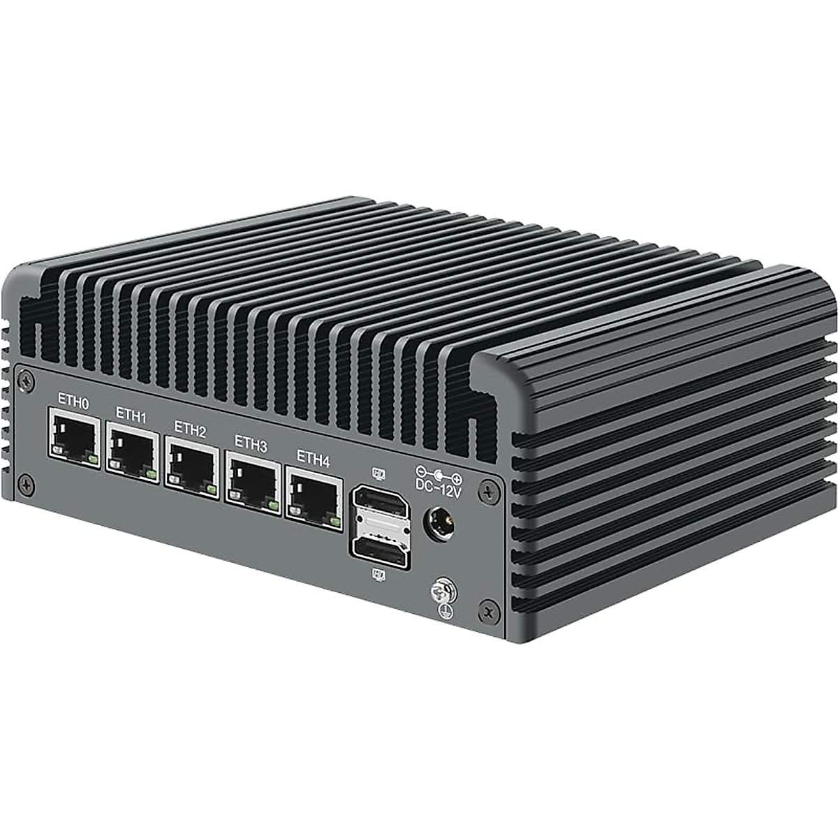 CWWK AlderLake-N100 5-Port Firewall Appliance with i226-V, DDR5 Slot, 2.5G RJ45 Network Port, 4K Display Outputs, M.2 NVMe Slots, SATA3.0, USB2.0, TPM Compatibility, Mini PC (N100-5L-16G/256G)