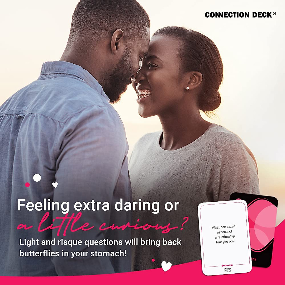 Connection Deck Card Game for Couples - Connecting and Revealing Questions to Ignite A Deeper Relationship - Perfect for Anniversary, Date Night & More (100 Cards)