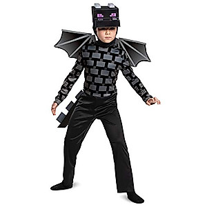 Disguise Minecraft Ender Dragon Costume for Kids, Video Game Inspired Character Outfit, Classic Child Size Medium (7-8) Black (105099K)