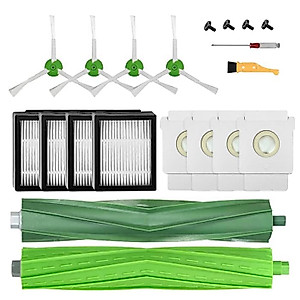 Replacement Parts for iRobot Roomba i7 j7 i3 i4 i7 Plus i1 i3+ i4 i4+ i6 i6+ i8 i8+ j7+ plus, I & j Series robot vacum,Rubber Brush, Filter, Edge-Sweeping Brush, Vacuum Bags