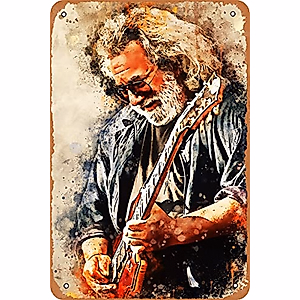 Seadlyise Jerry Garcia Plaque Poster Metal Retro Vintage Tin Sign Home Bar Pub Wall Decor 8x12 inch Gift