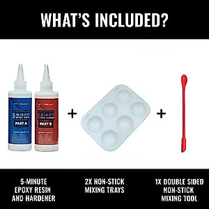 Starbond 5 Minute Epoxy Adhesive - Super Tough and Durable - 1900 lb Lap Shear Strength, 1:1 Ratio Instant Mix — Fast Set, Quick Cure, Compatible with Wood, Metal, Glass, Ceramic, Fabric, 8 oz