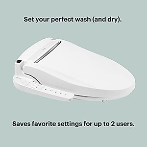 Brondell Swash Electronic Bidet Toilet Seat LE89, Fits Elongated Toilets, White – Side Arm Control, Warm Air Dryer, Strong Wash Mode, Stainless-Steel Nozzle, Nightlight and Easy Installation