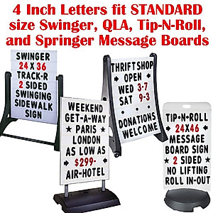 KitAbility Replacement Numbers for White Message Board Sidewalk Signs with 4 Inch Tracks, 6 of Each Number 0 to 9, Purple on White Background